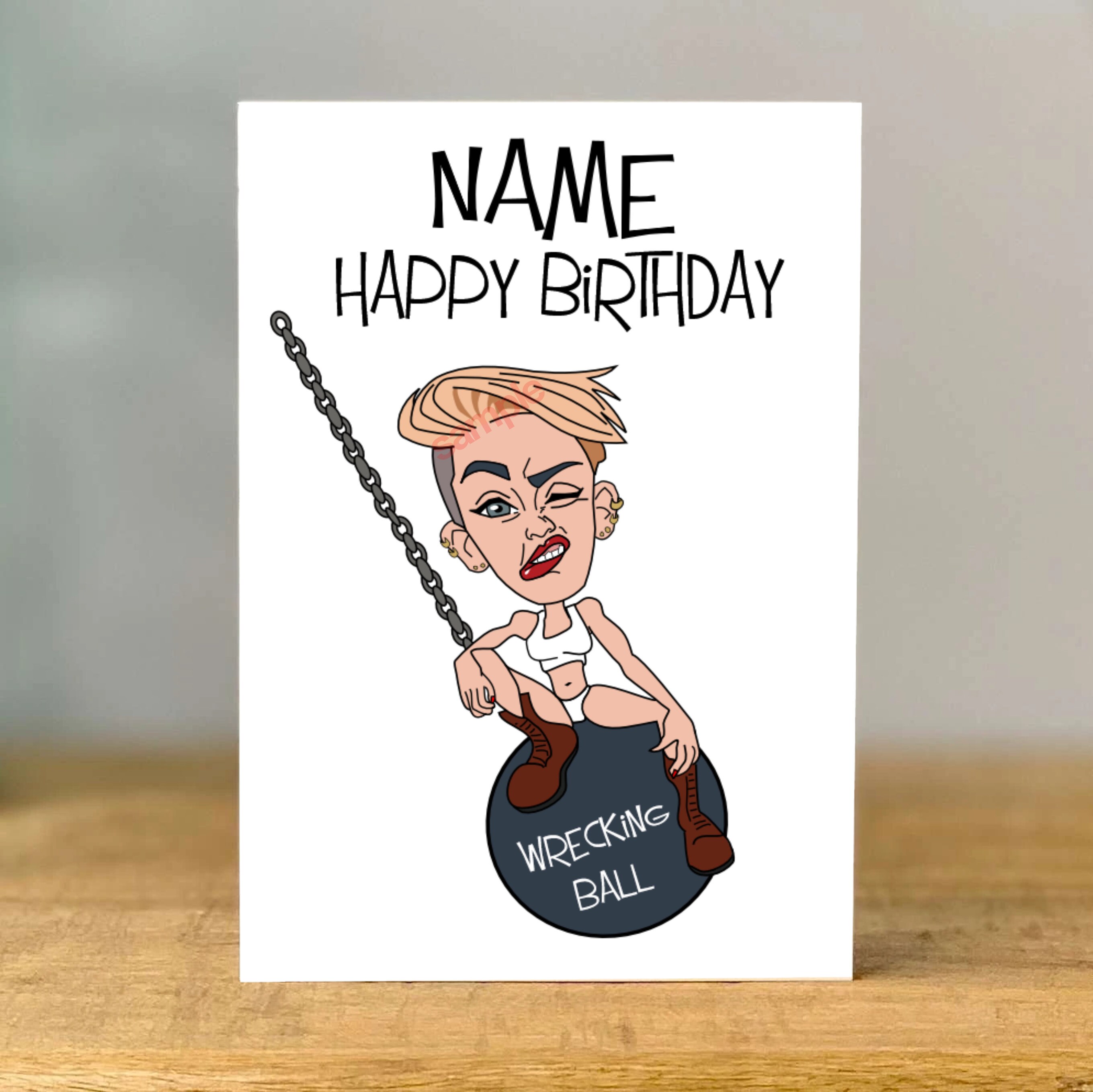 Personalised Miley Cyrus Inspired Birthday Card Daughter - Etsy UK