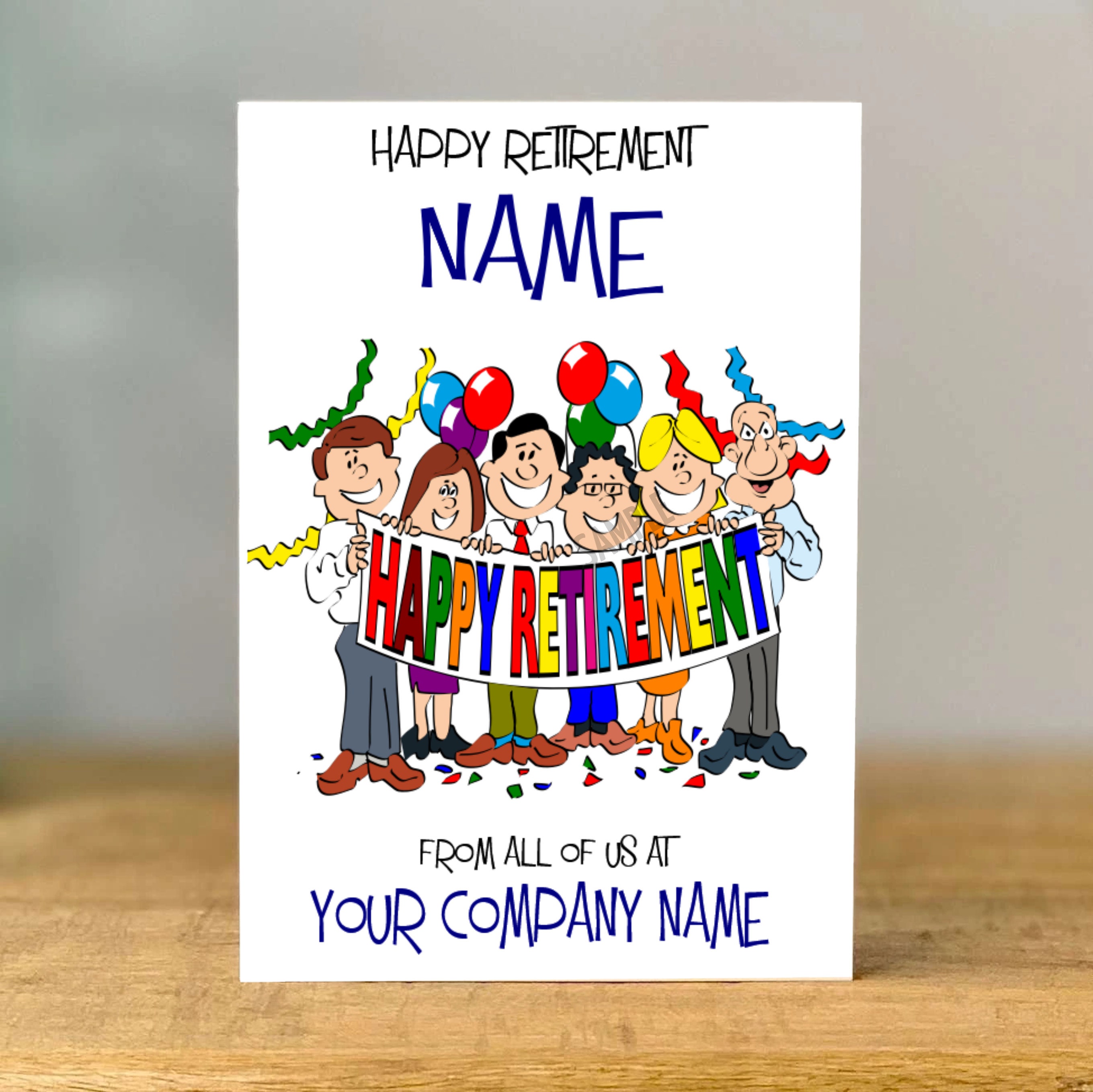 Personalised Retirement Card Office Company Work Colleague - Etsy UK