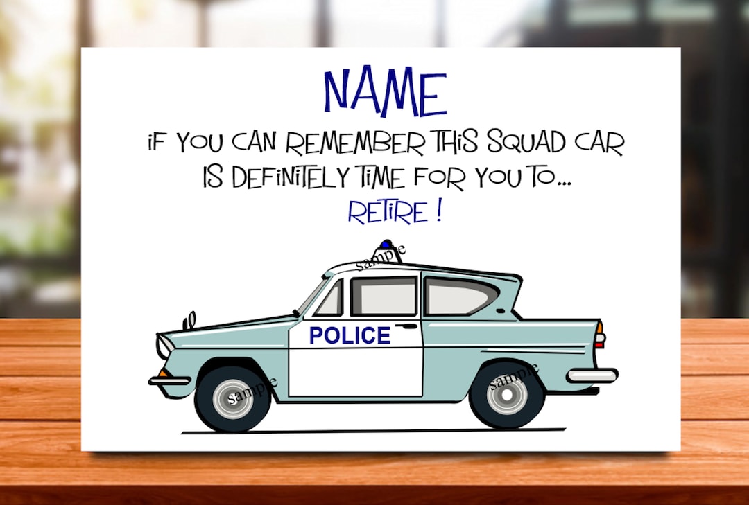 Personalised Police Retirement Card, Retire, Policeman, Force, Dad, Son ...