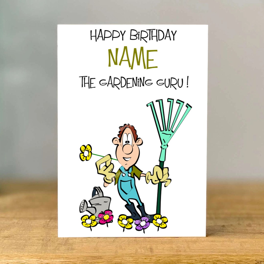 Personalised Gardener, Birthday Card, Best Friend, Football, Garden ...
