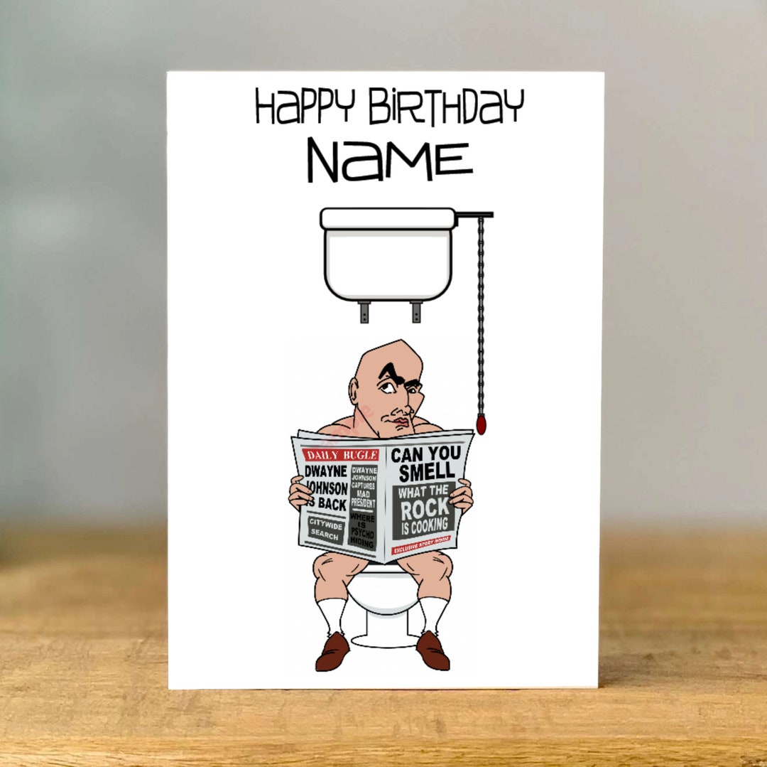 Personalised Dwayne Johnson, Inspired, Greeting Card, Wwe Wrestling ...