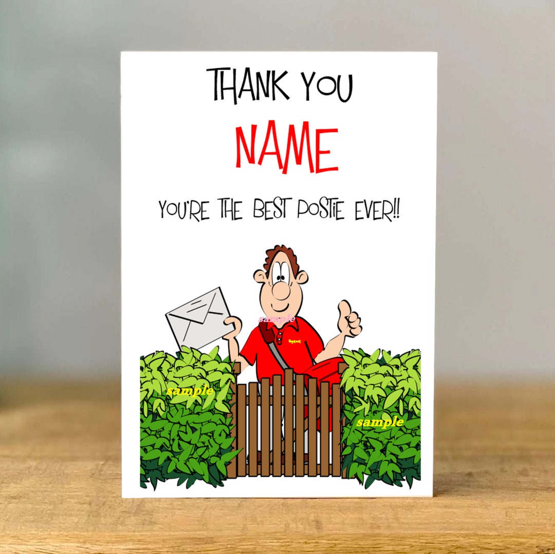 Personalised Postman Thank You Card, Retirement, Royal Mail, Dad, Son ...