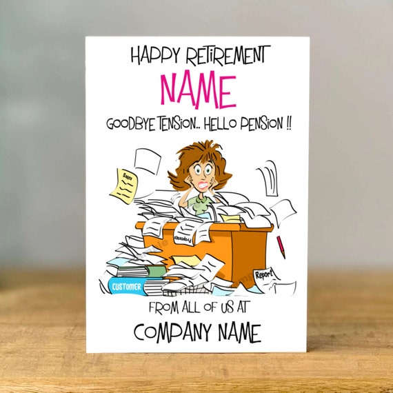 Personalised Farewell Retirement Card Office Company Work - Etsy UK