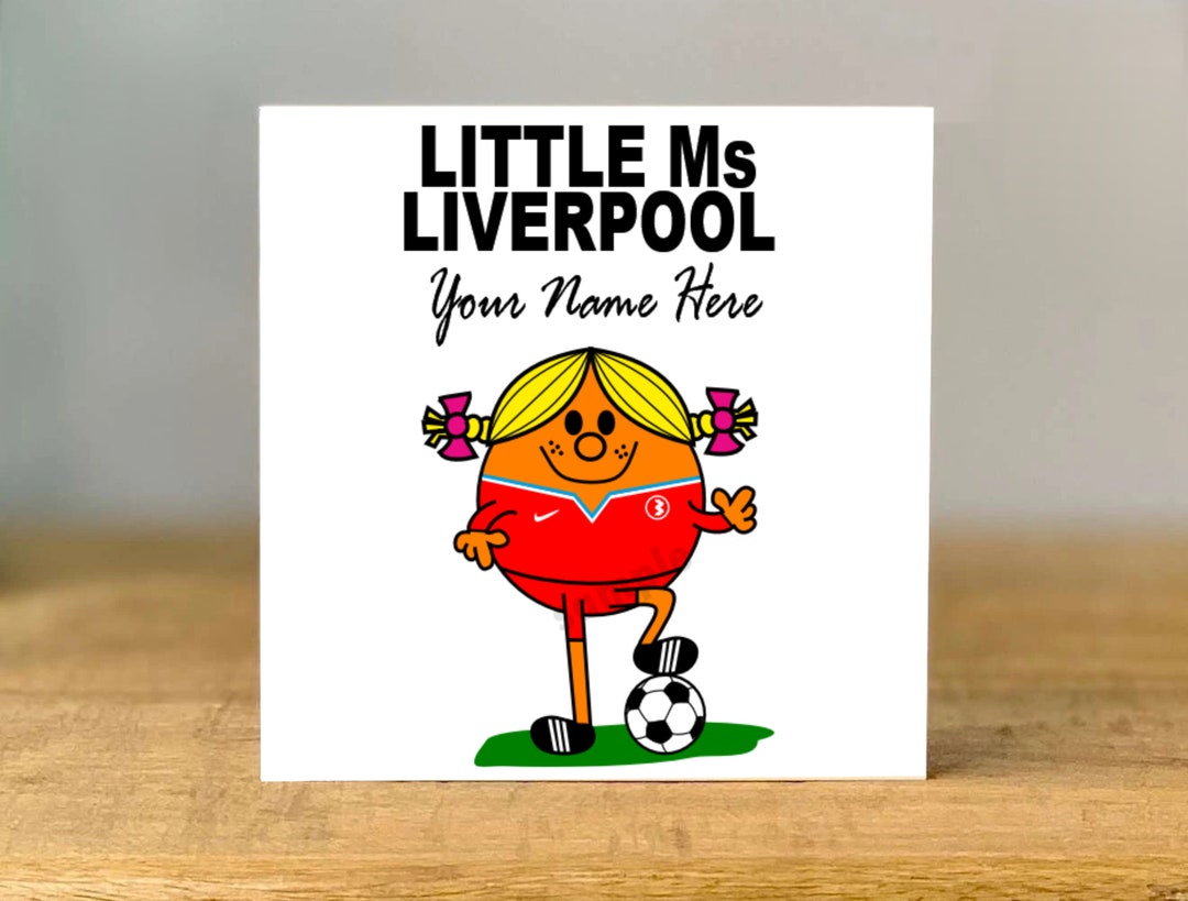 Personalised LITTLE Ms Liverpool , Greeting Card, Best Friend, Football ...