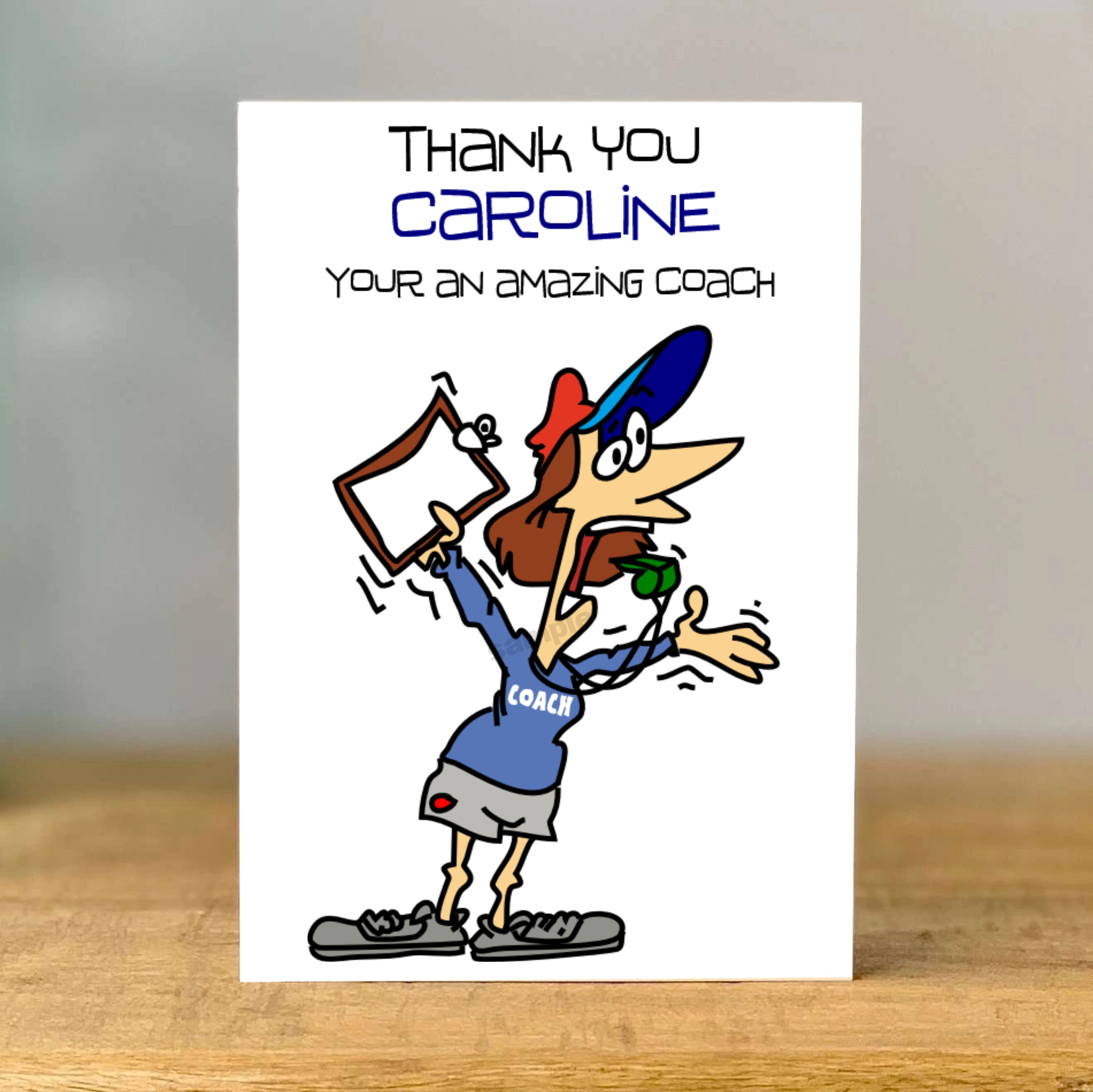 Personalised Coach Greeting Card Team Manager Thank You - Etsy UK