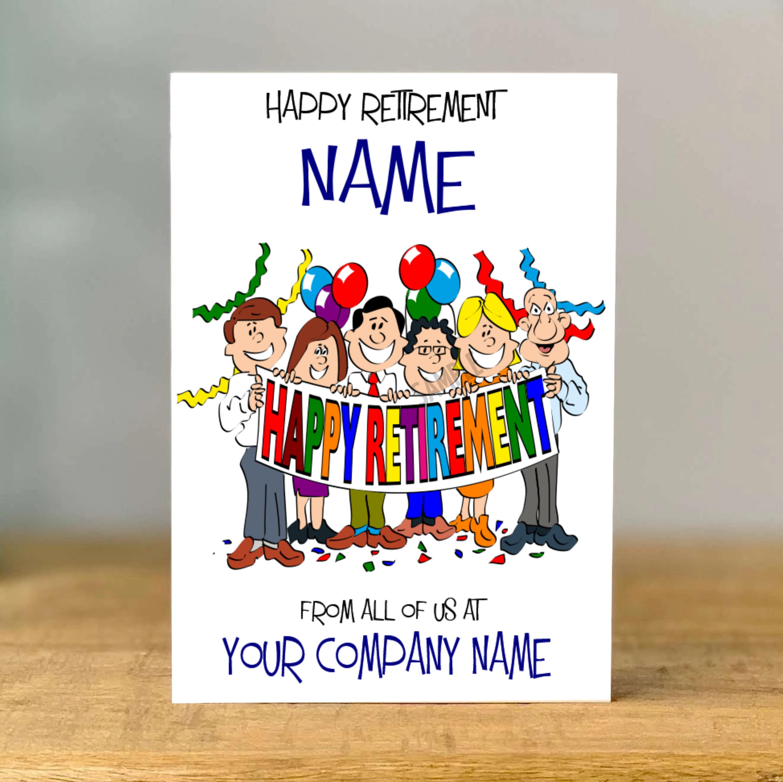 Personalised Retirement Card Office Company Work Colleague - Etsy UK