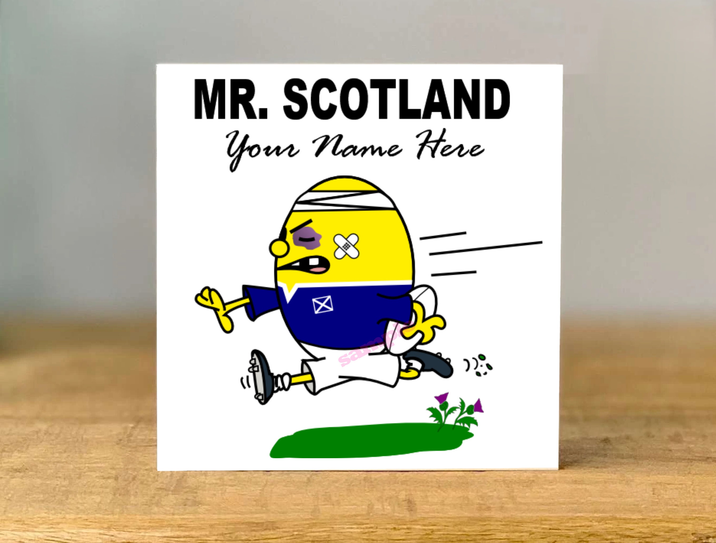 Personalised MR Scotland, Rugby, Father's Day Card, Inspired, Best ...