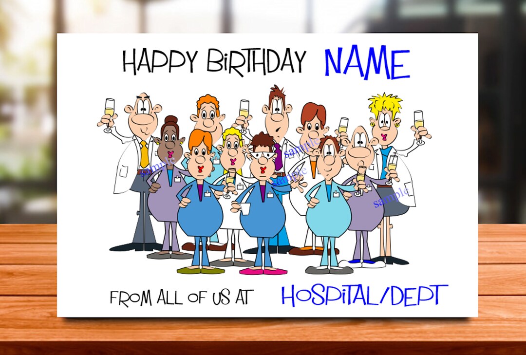 Personalised NHS Nurse Birthday Card, Doctor, Porter, Dad, Sister, Ward ...