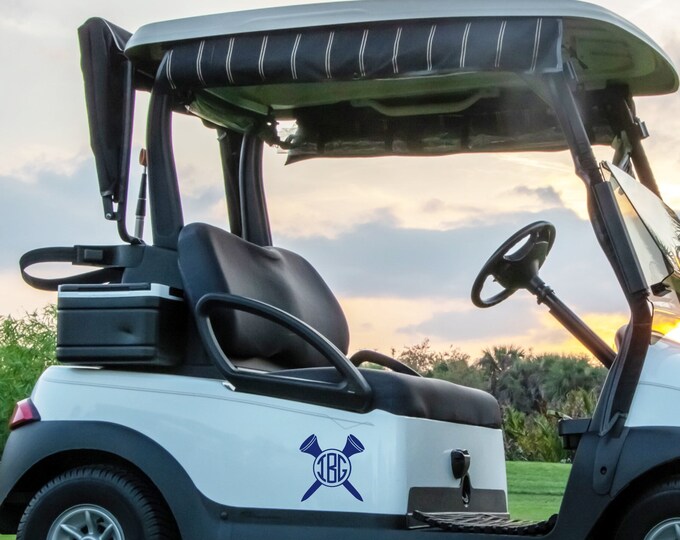 Golf Cart Decal, Golf Tee Monogram, Custom Decal, Golf Cart Accessories ...