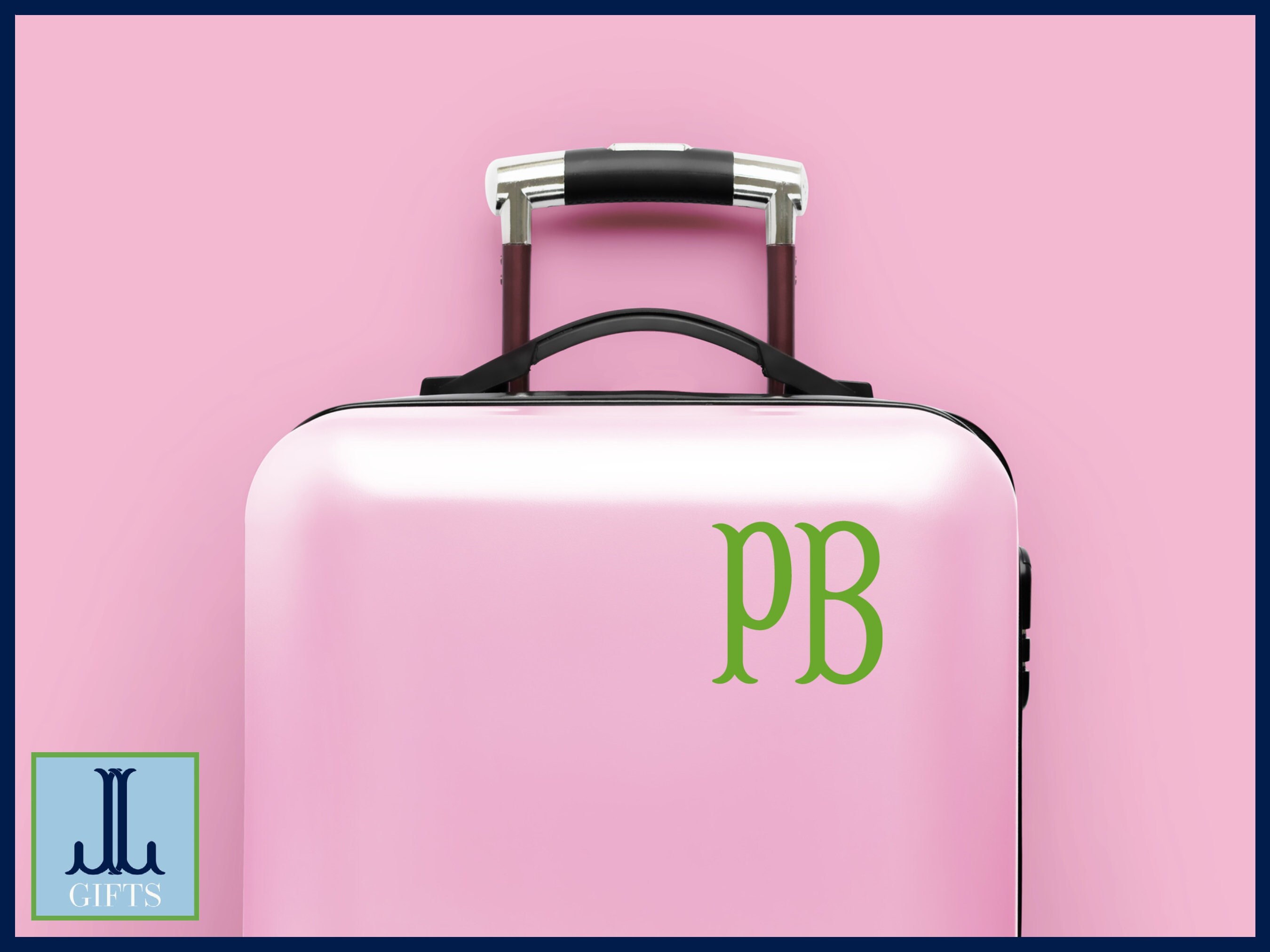 Monogram Luggage Tag, Custom Monogram Decal, Luggage Stickers, Preppy ...