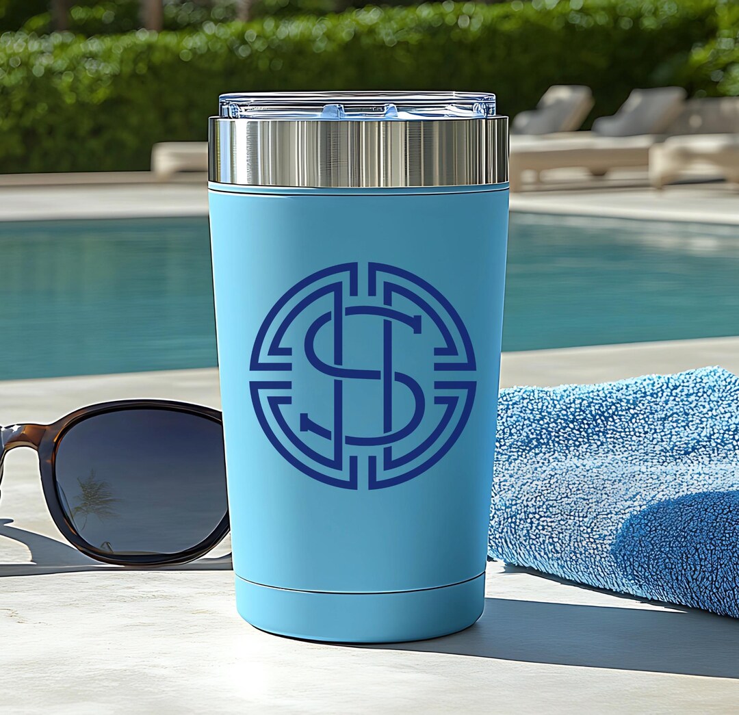 Single Letter Medallion Monogram Decal, Monogrammed Gift, Decal ...