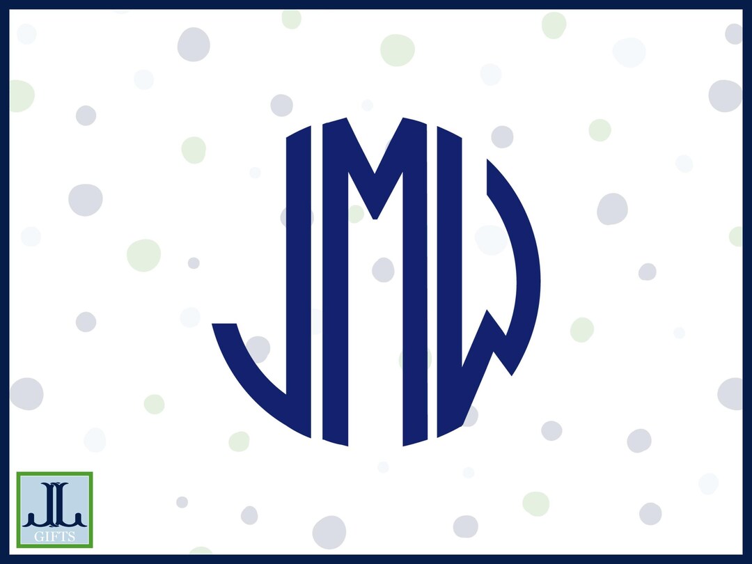 Circle Monogram Decal, Custom Monogram, Tumbler Monogram, Preppy ...