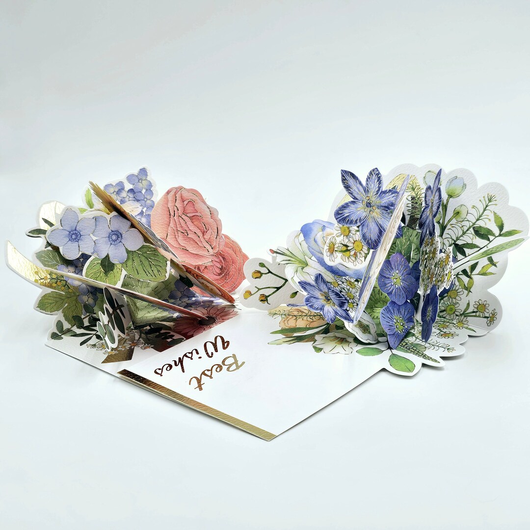 Colorful Flowers 3D Pop up Card Perfect Greeting for Garden Lovers and ...