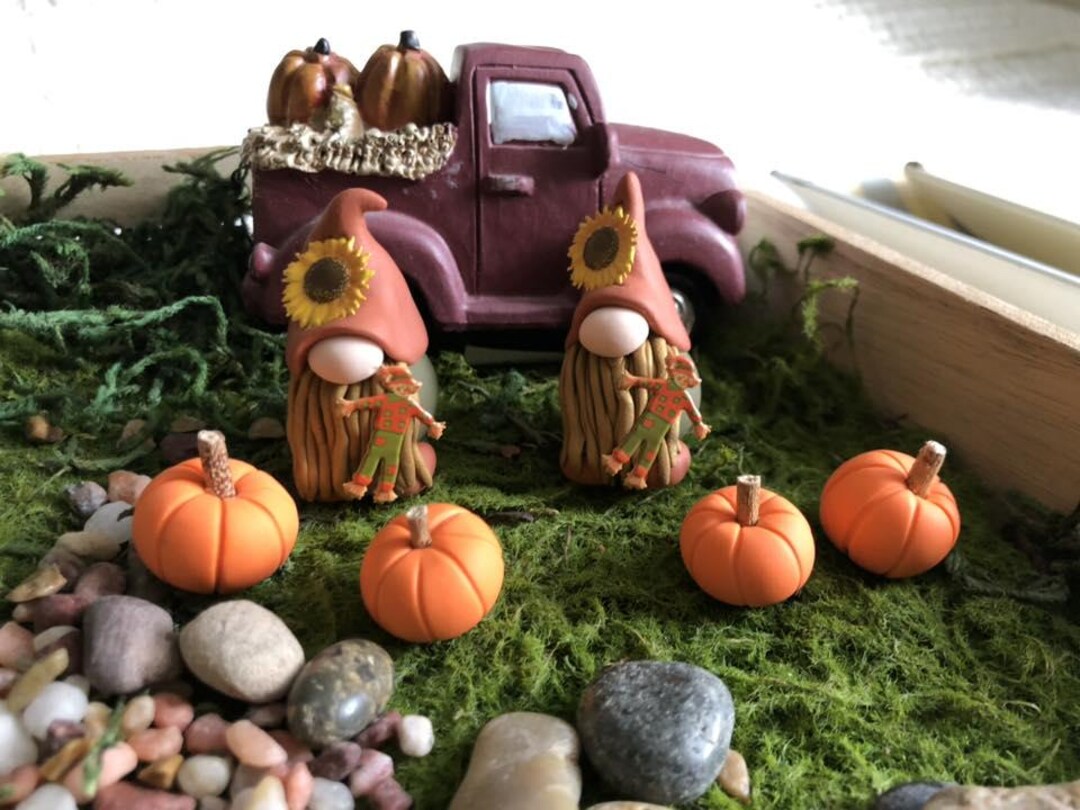 Fall Sunflower Scarecrow Gnome Polymer Clay Gnomes Gardening Gift for ...