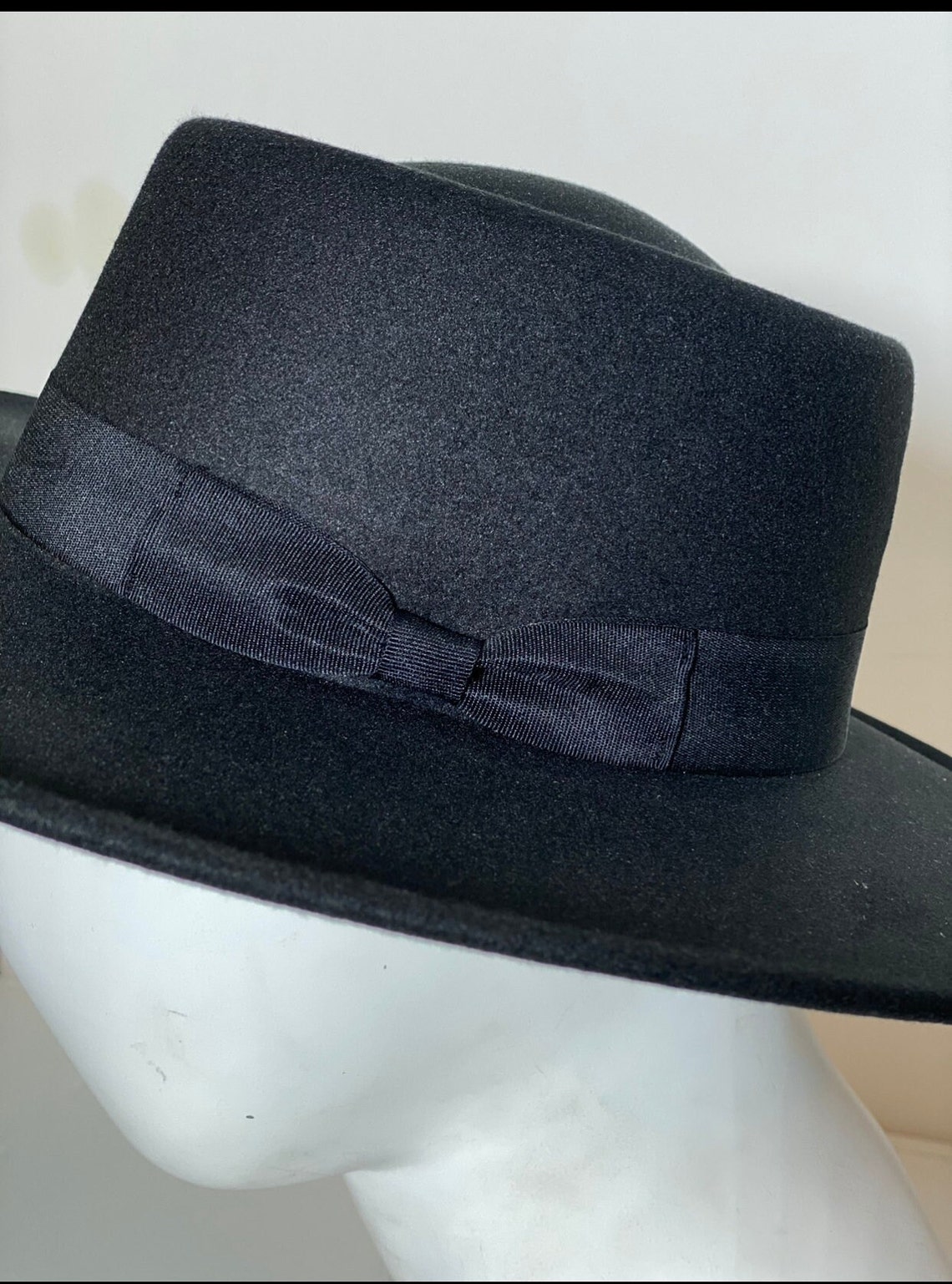 Unisex Black Boater Hat - Etsy