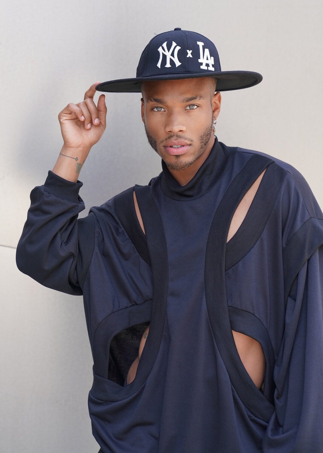 Unisex Hybrid Baseball Cap Fedora NY X LA Polyester Brim, Wide Brim ...