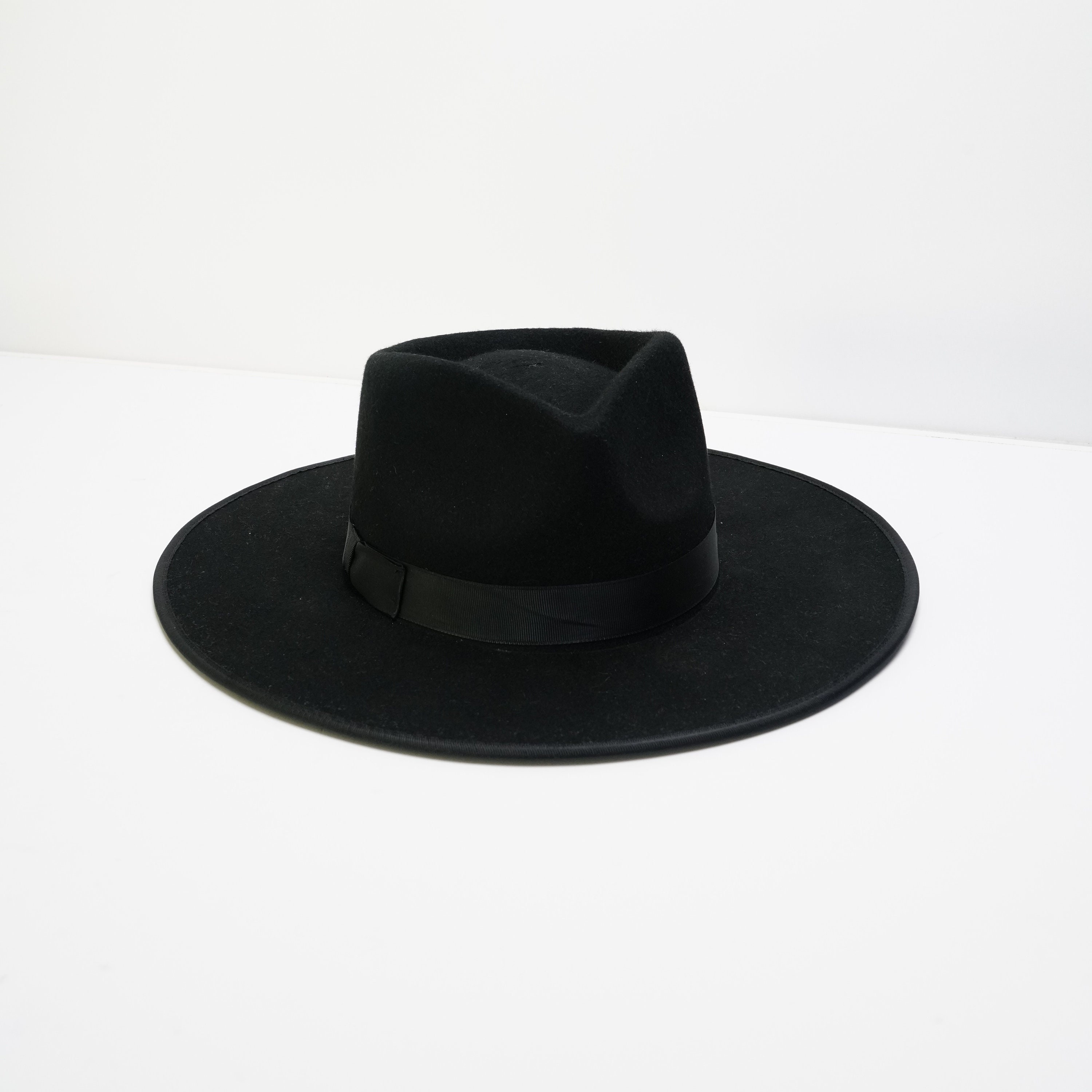 Women's Classic Black Fedora With Ribbon Detail - Etsy