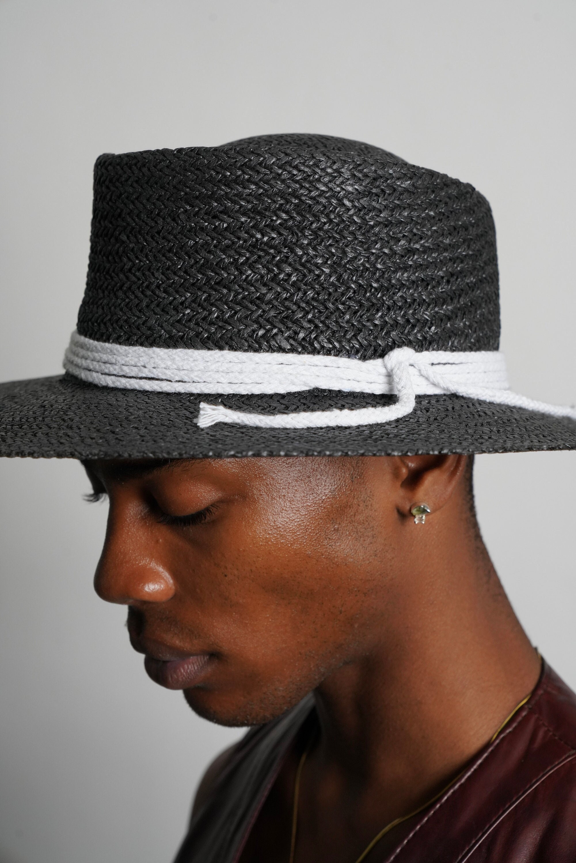 Straw Boater With Rope Detail - Etsy