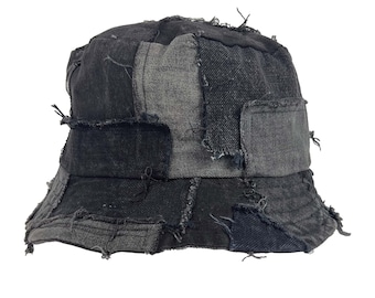 CUSTOM Cotton Denim Patchwork Bucket Hat With or Without Pearl Embellishments - Etsy