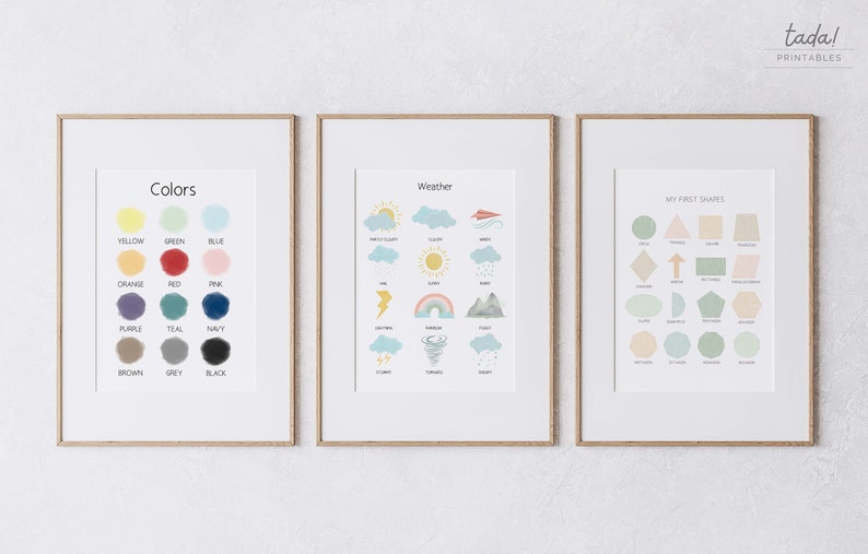 Colorful Classroom Decor Set of 3 Educational Prints - Etsy