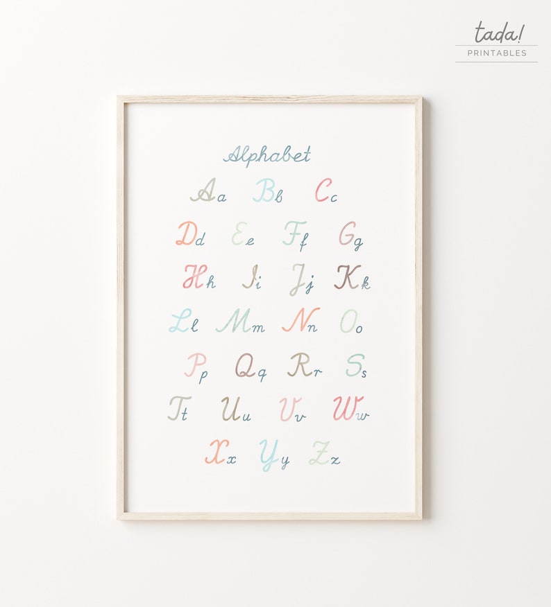 Cursive Alphabet Poster Handwriting Chart Homeschool - Etsy Canada
