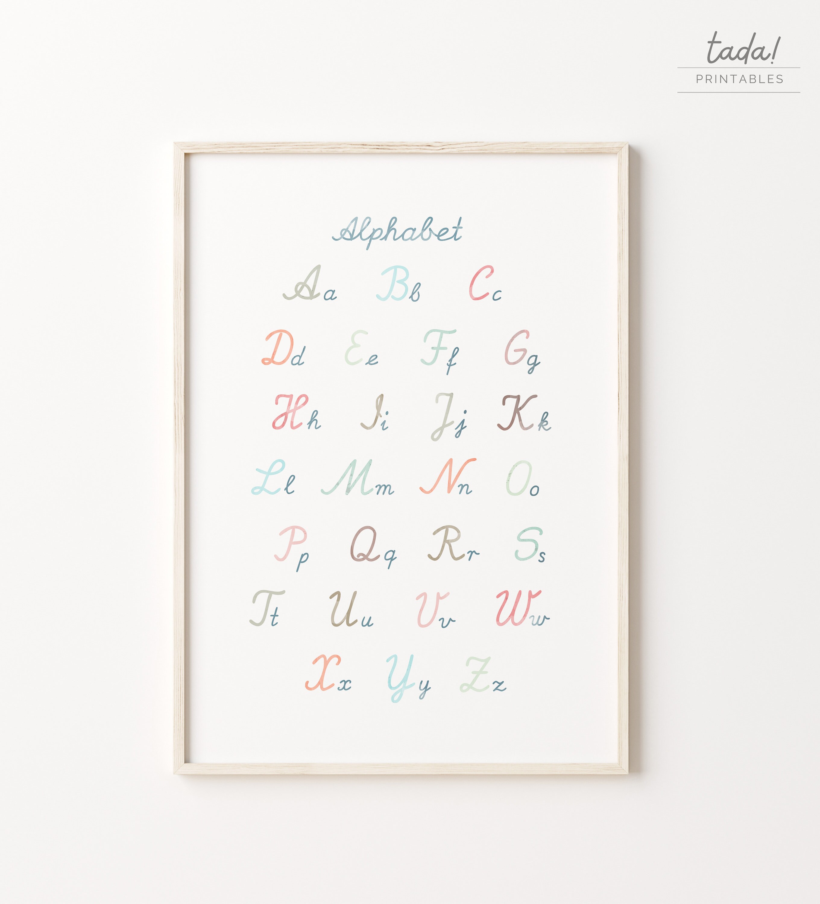 Cursive Alphabet Poster Handwriting Chart Homeschool - Etsy Canada
