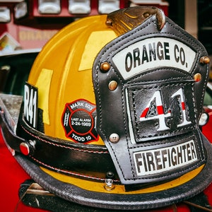 Leather Firefighter Helmet Band - Etsy