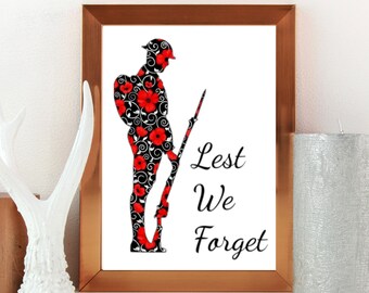 Lest We Forget Silhouette - Etsy UK