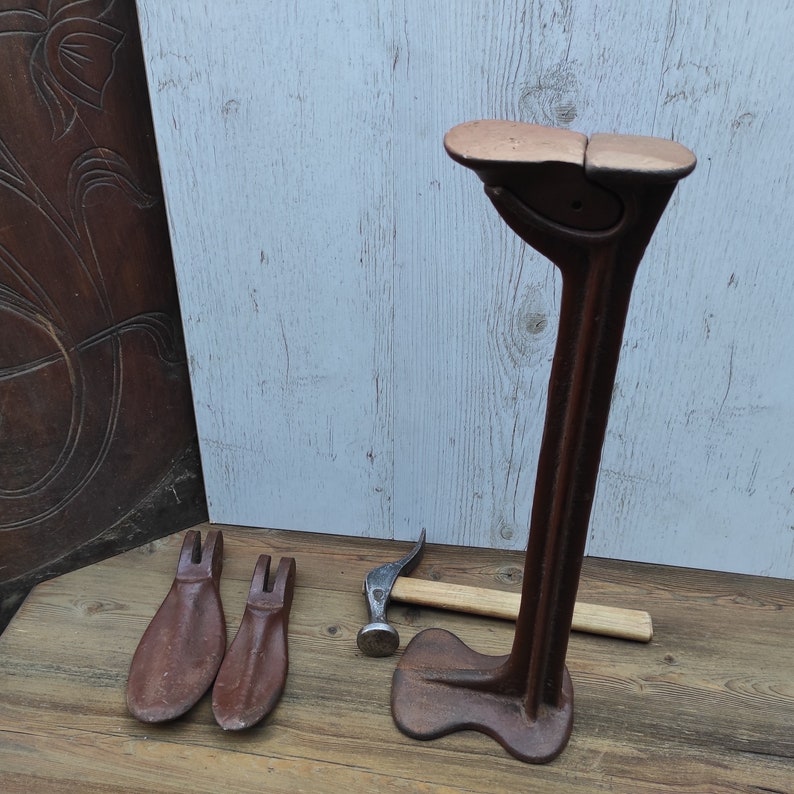 Antique Metal Shoe Shape and Stand Vintage Shoemaker Cast Iron Adult ...