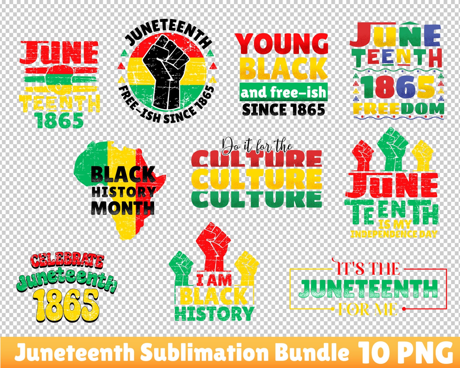 Juneteenth PNG Sublimation Bundle Black Power Black History - Etsy