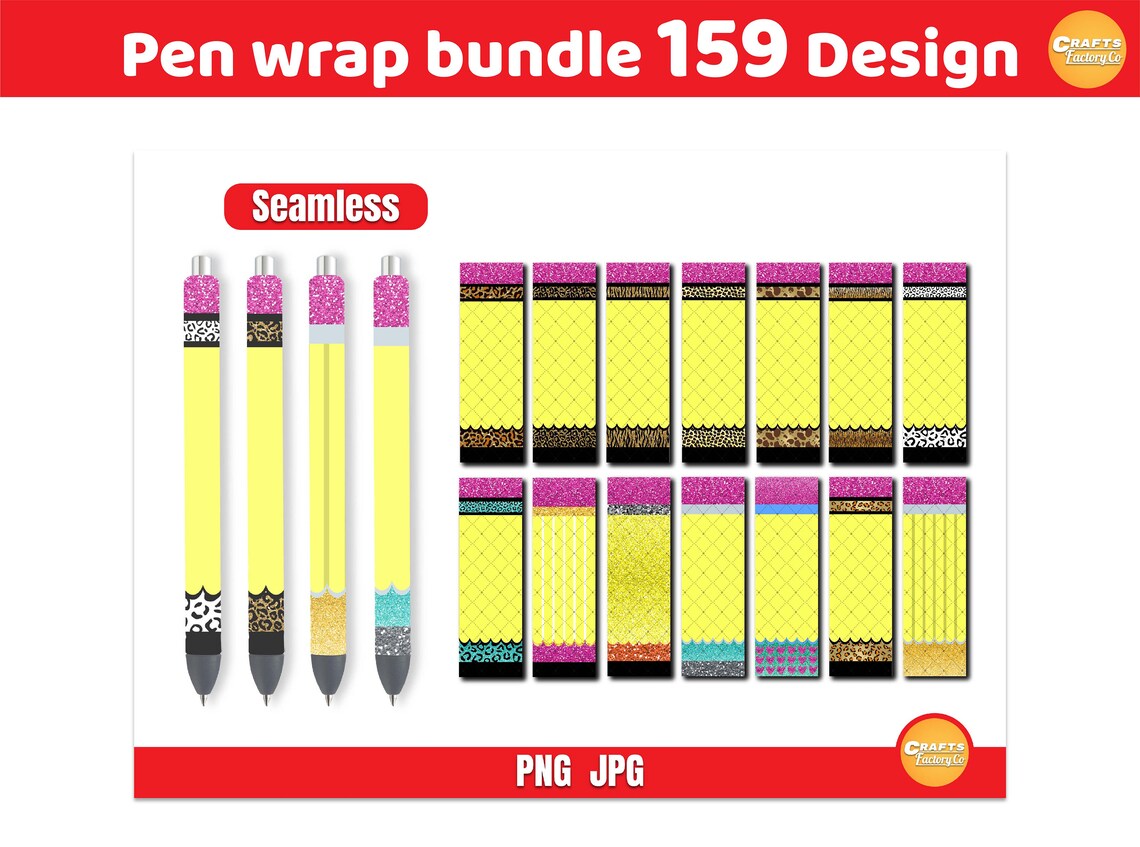 Pen Wrap Bundle 159 Design Pen Wraps Waterslide Epoxy Pen | Etsy