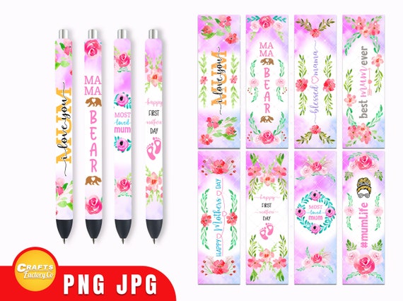 Mum Pen Wraps Mother's Day Pen Wrap Best Mom Ever Png - Etsy