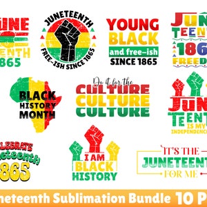 Juneteenth PNG Sublimation Bundle, Black Power, Black History PNG, 1865 ...