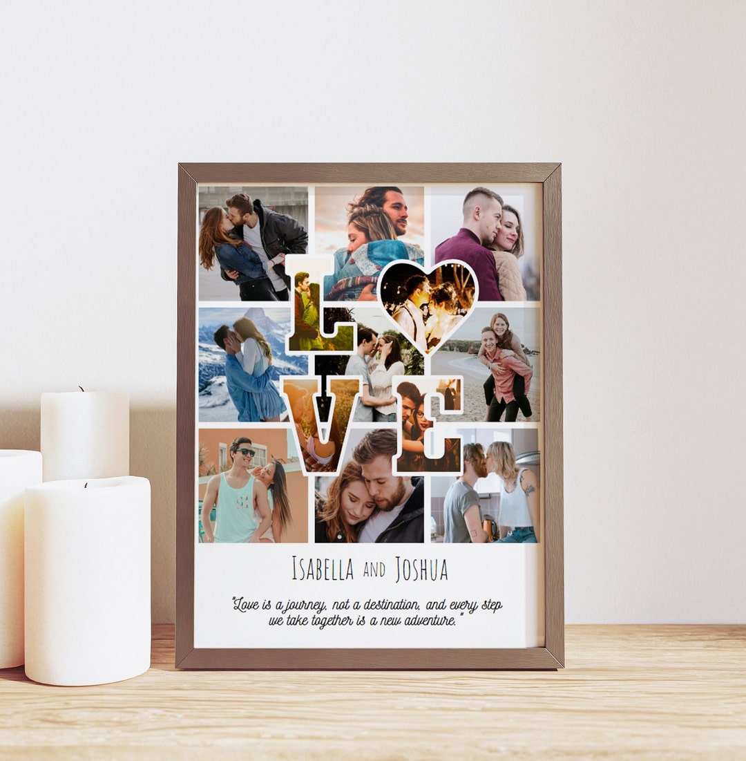 Couple Photo Collage Frame, Love Photo Collage, Anniversary Collage ...