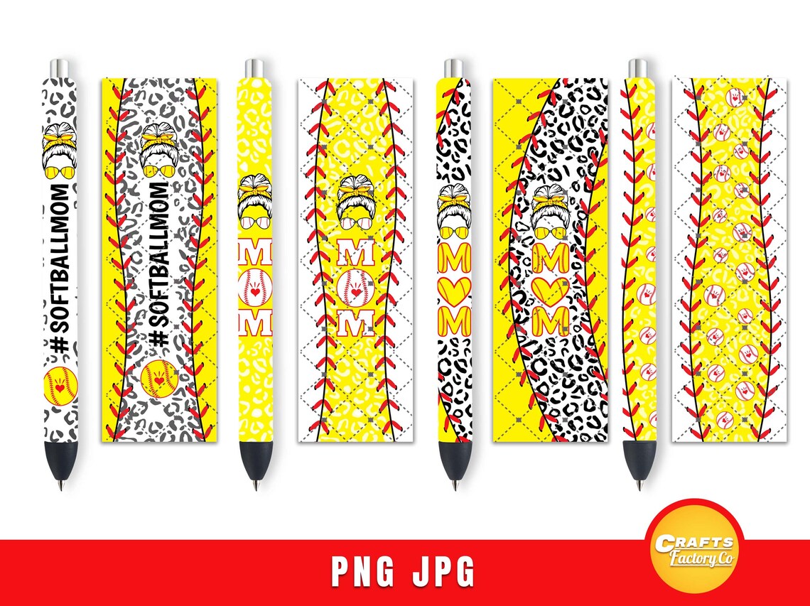 Softball Pen Wrap Sports Pen Wrap Epoxy Pen Wraps Printable - Etsy