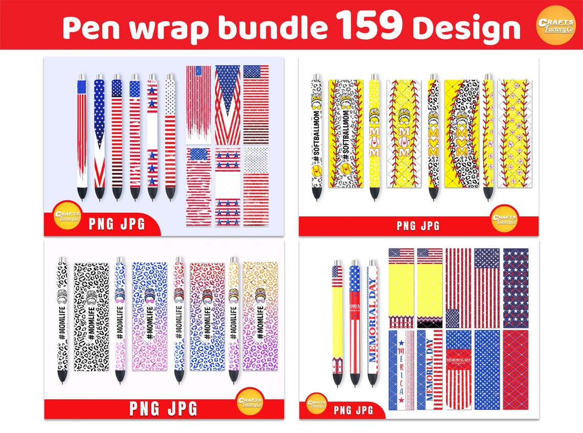 Pen Wrap Bundle 159 Design Pen Wraps Waterslide Epoxy Pen | Etsy