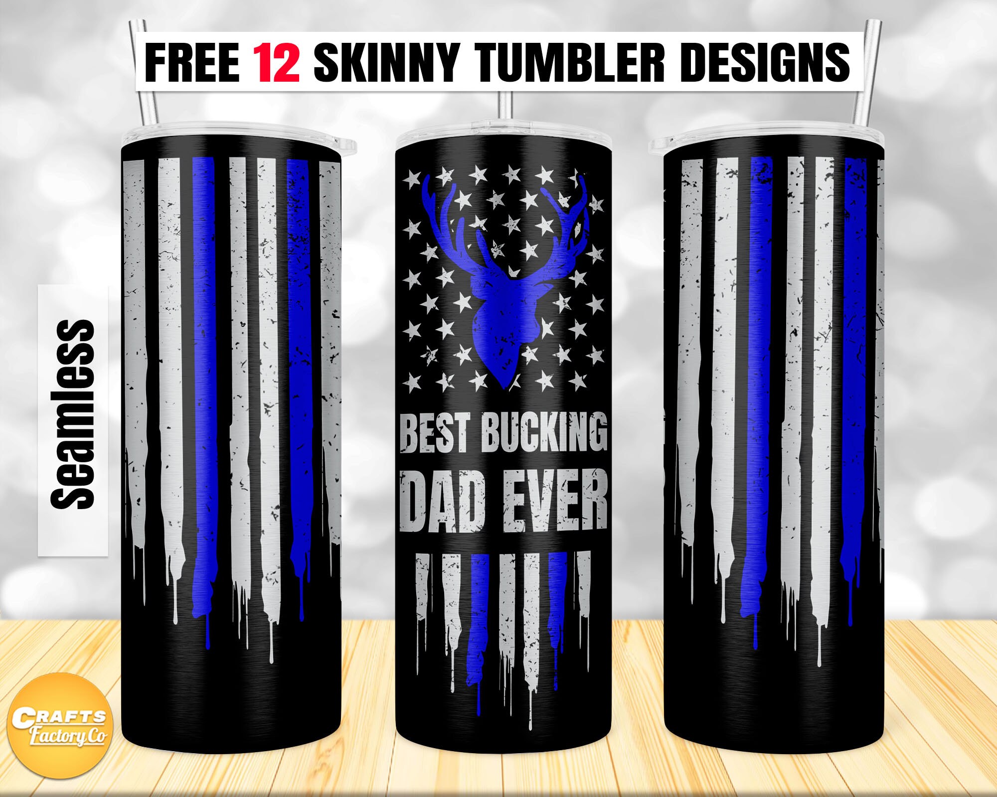 Best Bucking Dad Ever Tumbler Dad Tumbler Wrap Png Fathers | Etsy