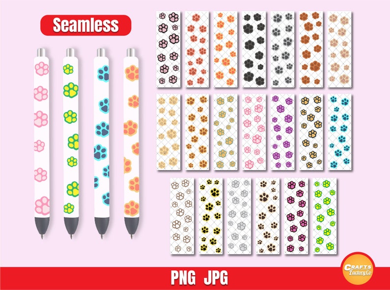 Dog Paw Pen Wraps, Seamless Pen Wraps, Epoxy Pen Wrap, Pen Wraps ...