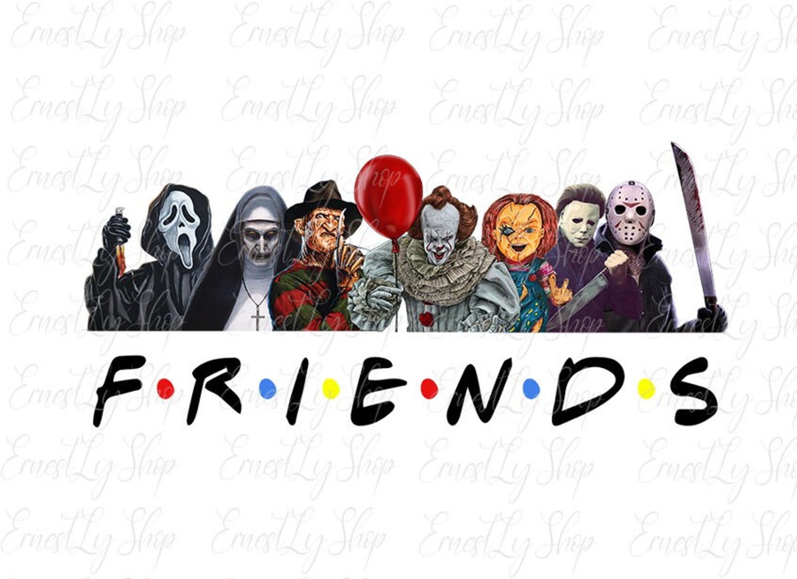 Horror Characters Friends PNG Movie characters Halloween | Etsy
