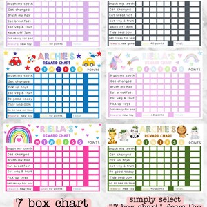 Personalised Re-usable Reward Chart With Velcro Stars, Wipeable Pen for ...