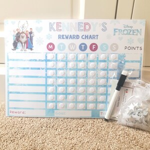 Personalised Re-usable Reward Chart With Velcro Stars, Wipeable Pen for ...