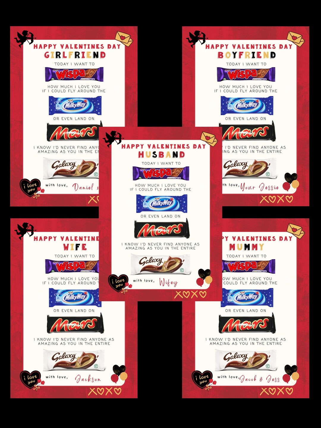 Personalised Valentines Day Chocolate Message Board Valentines Day ...