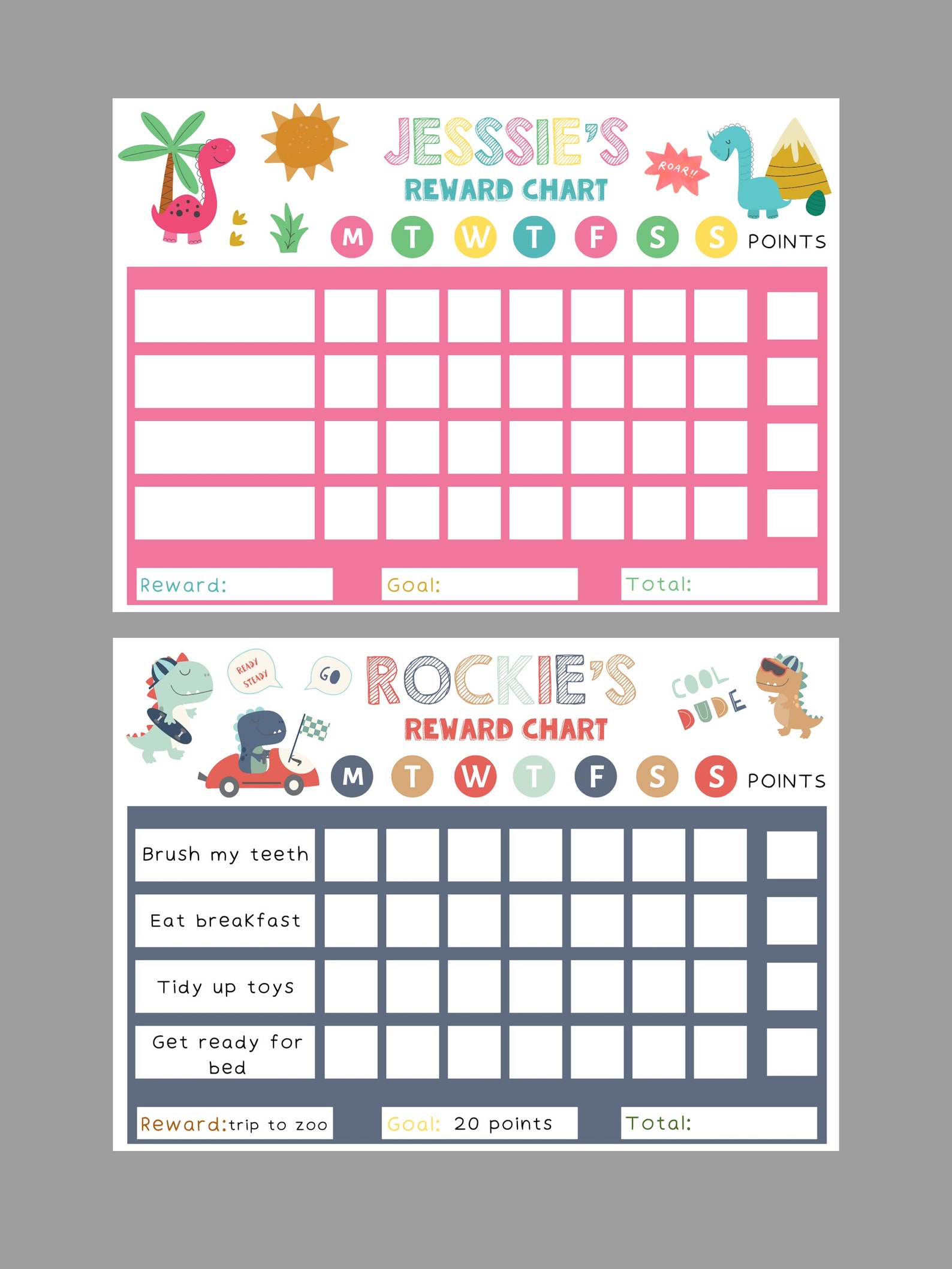 Personalised Re-usable Reward Chart With Velcro Stars - Etsy