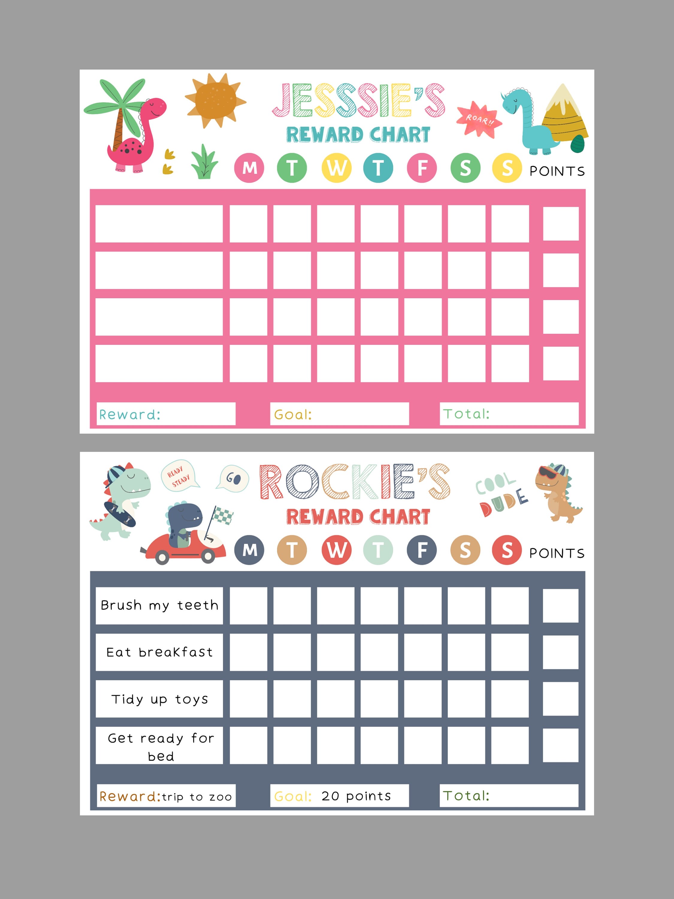 Personalised Re-usable Reward Chart With Velcro Stars - Etsy