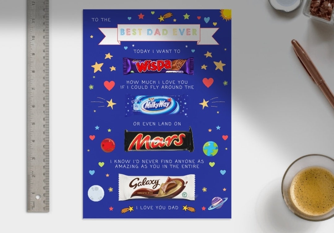 Dad Chocolate Board Gift A3 A4 Digital Download PNG PDF - Etsy UK