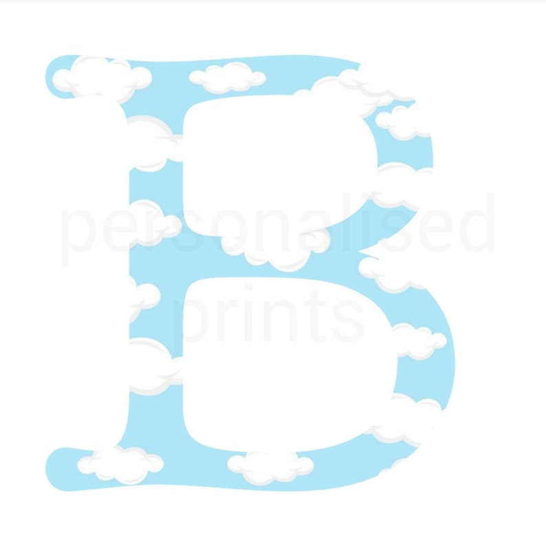 Cloud Blue Sky Alphabet A-Z PNG Digital Download | Etsy