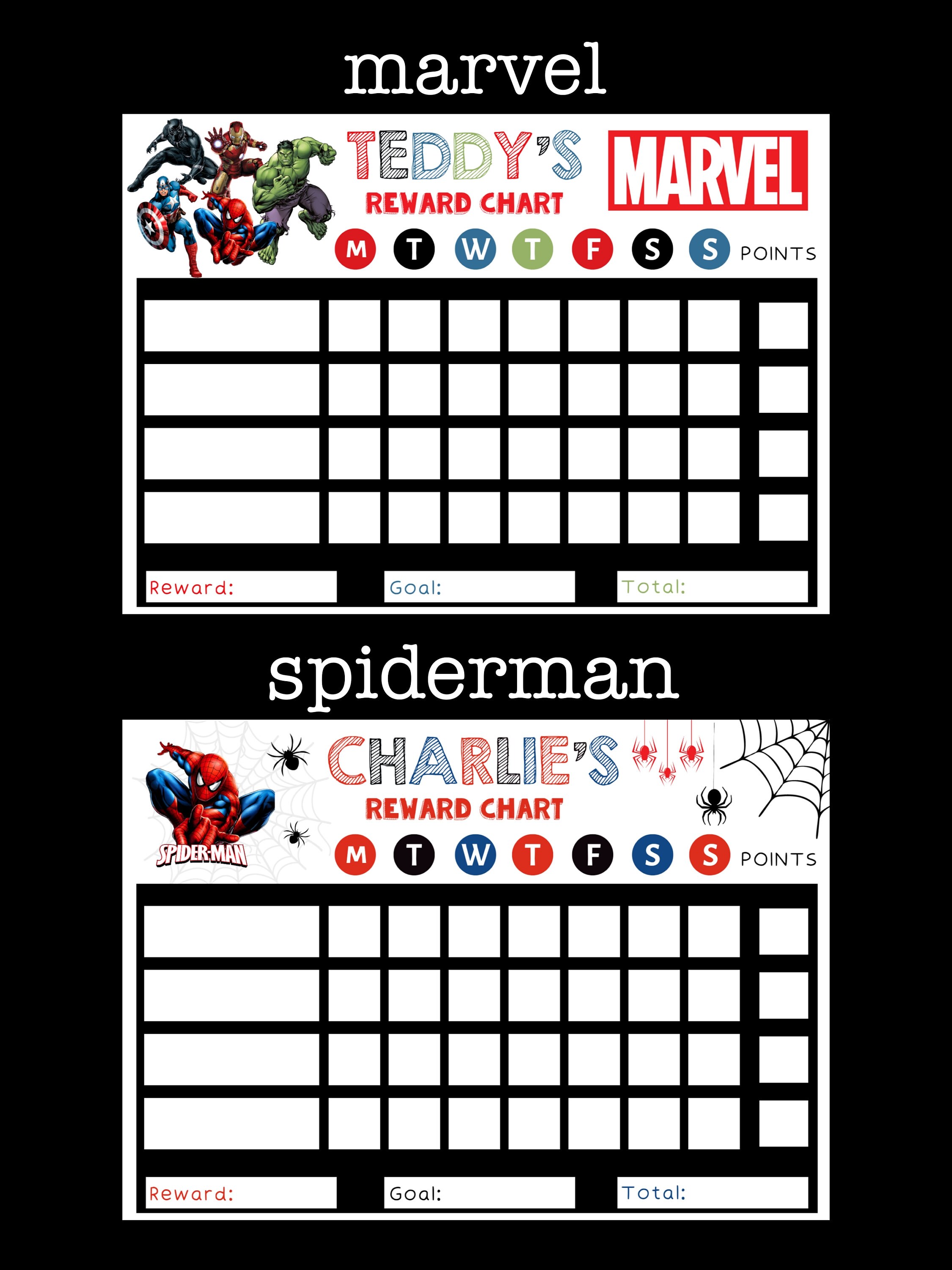 Personalised Re-usable Reward Chart With Velcro Stars - Etsy