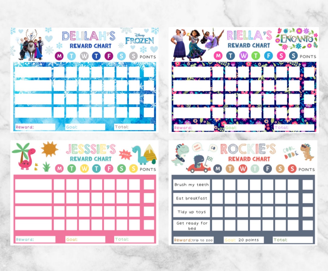 Personalised Re-usable Reward Chart With Velcro Stars - Etsy