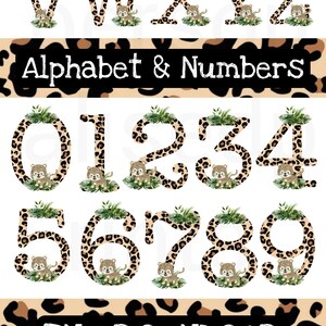 Jungle Leopard Print Letters Alphabet A-Z Numbers PNG Digital | Etsy