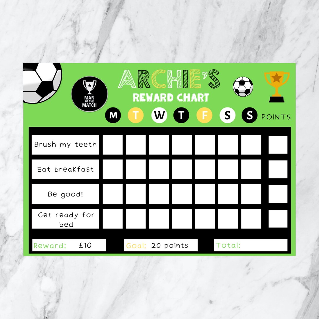Personalised Re-usable Reward Chart With Velcro Stars - Etsy